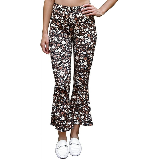 Daisy Del Sol Women's High Waisted Ankle Length Cropped Kick Flare ...