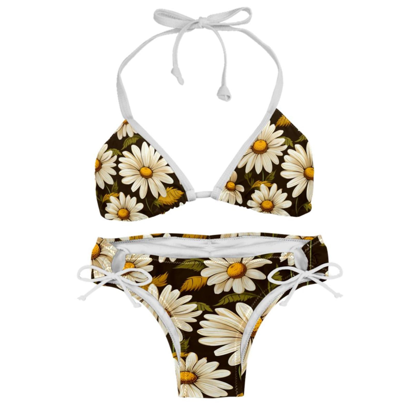 Daisy Detachable Sponge Adjustable Strap Bikini Set Two-Pack Swimsuits ...