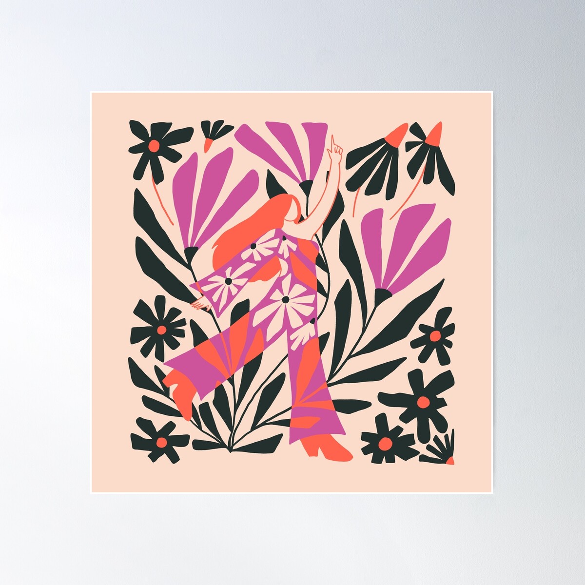 Daisy Disco Dancer Poster Wall Art, Modern Wall Decor For Living Room ...