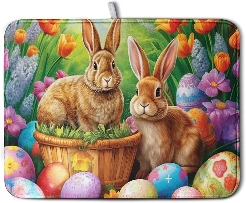 Daisy Dish Drying Mat for Kitchen Counter 18x24 Inch Rustic Vintage ...