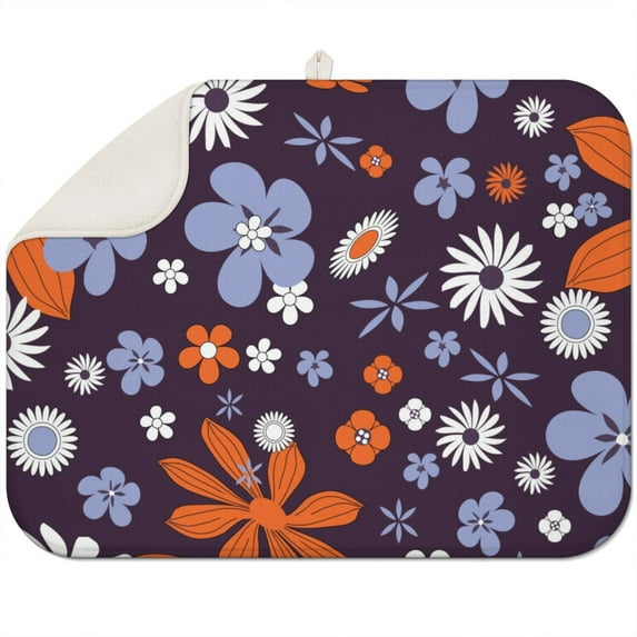 Daisy Dish Drying Mat for Kitchen Sink Area Microfiber Foldable ...