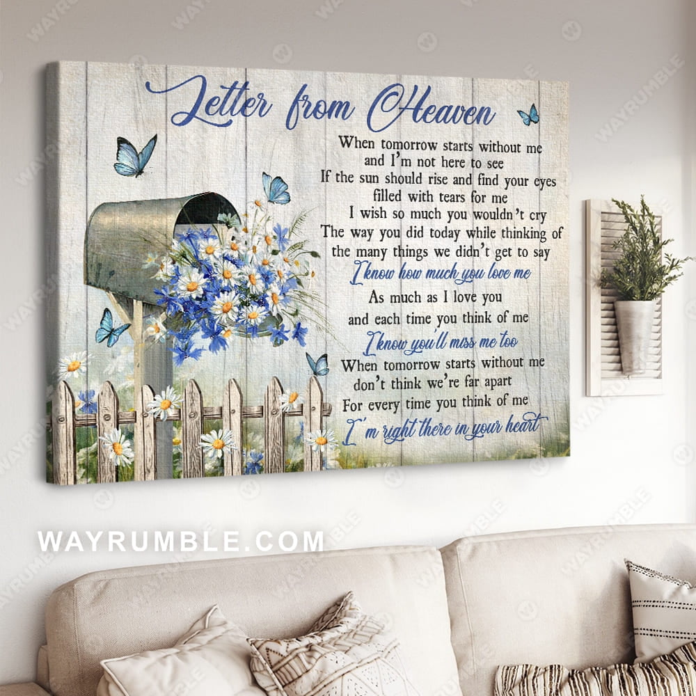 Daisy Drawing Letter Box Blue Background Butterfly Letter From Heaven ...