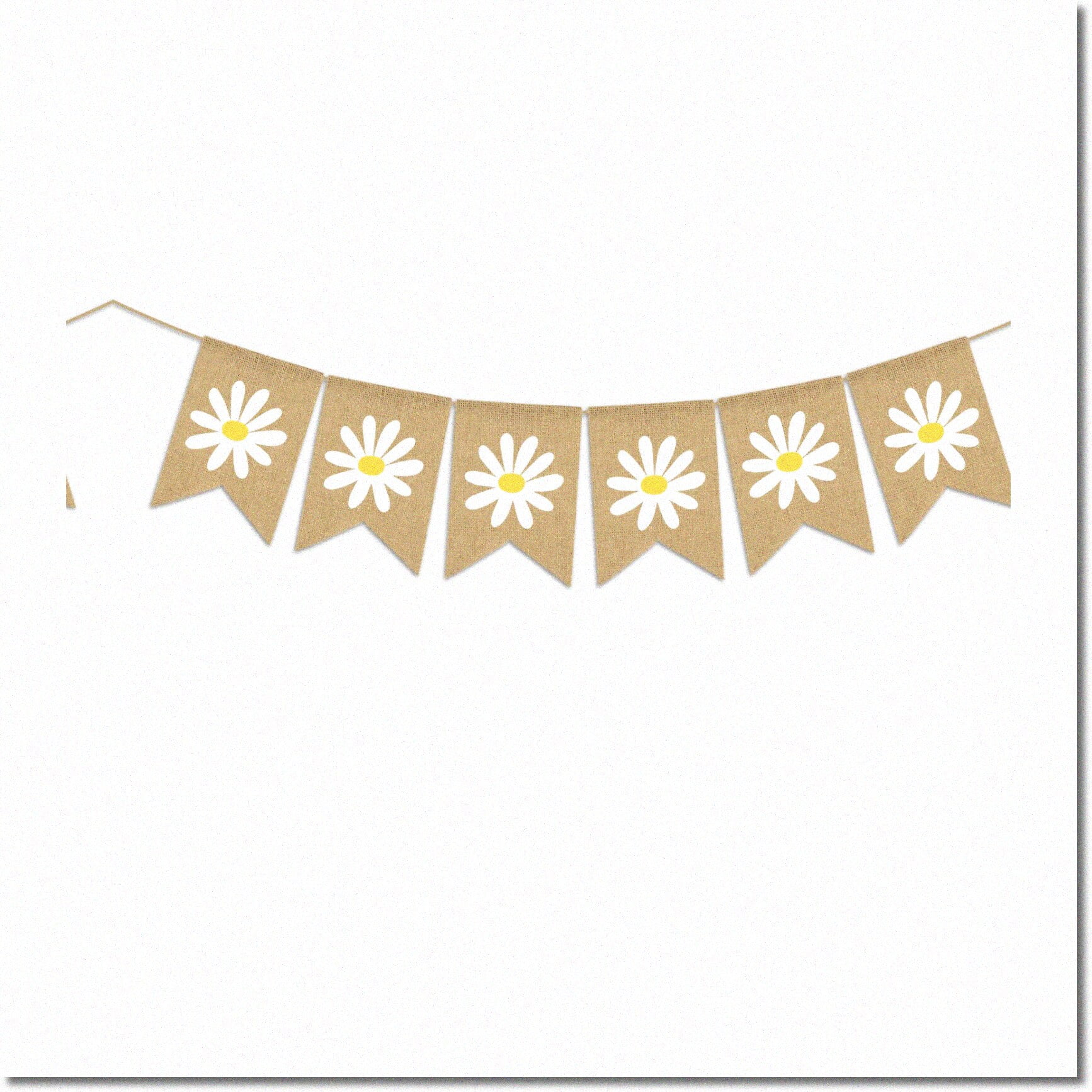 Daisy Dreamscape: Jute Burlap Banner for Spring-Themed Birthday Party ...