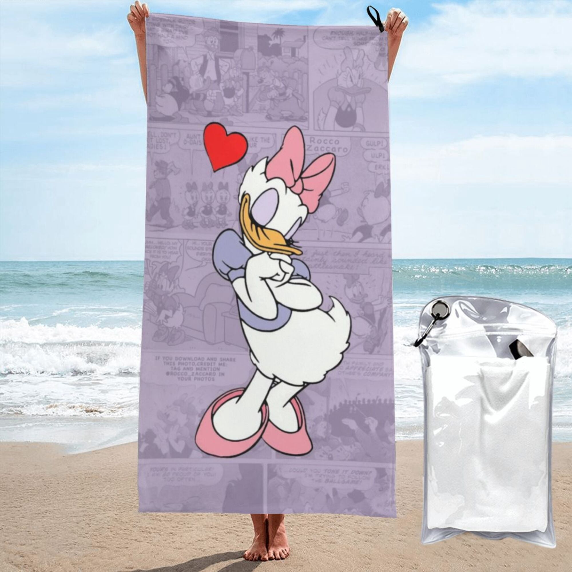 Daisy Duck Cartoon quick drying bath towel Microfiber swimming beach ...