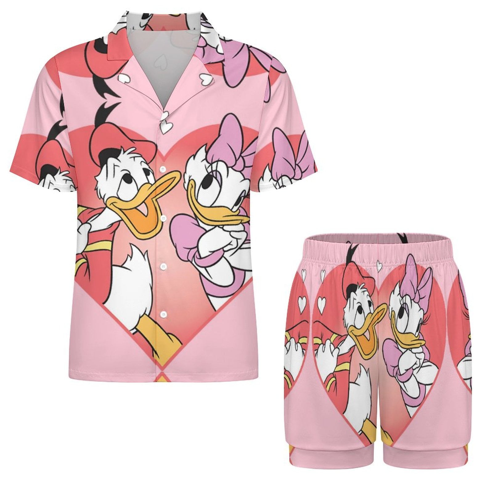Daisy Duck Pajamas Set Button Down 2 Piece Pjs Shorts Set Soft ...