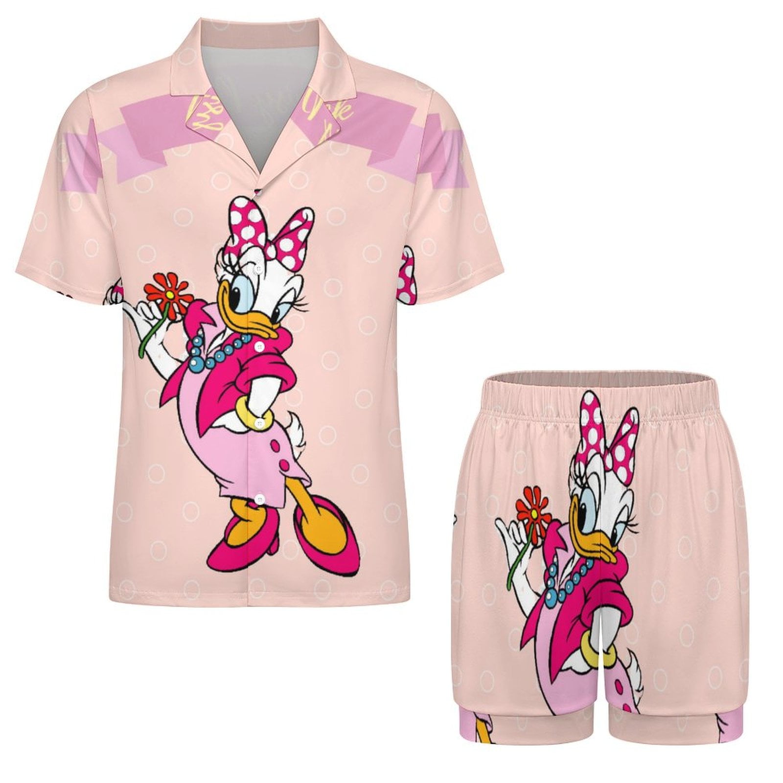 Daisy Duck Pajamas Set Button Down 2 Piece Pjs Shorts Set Soft ...