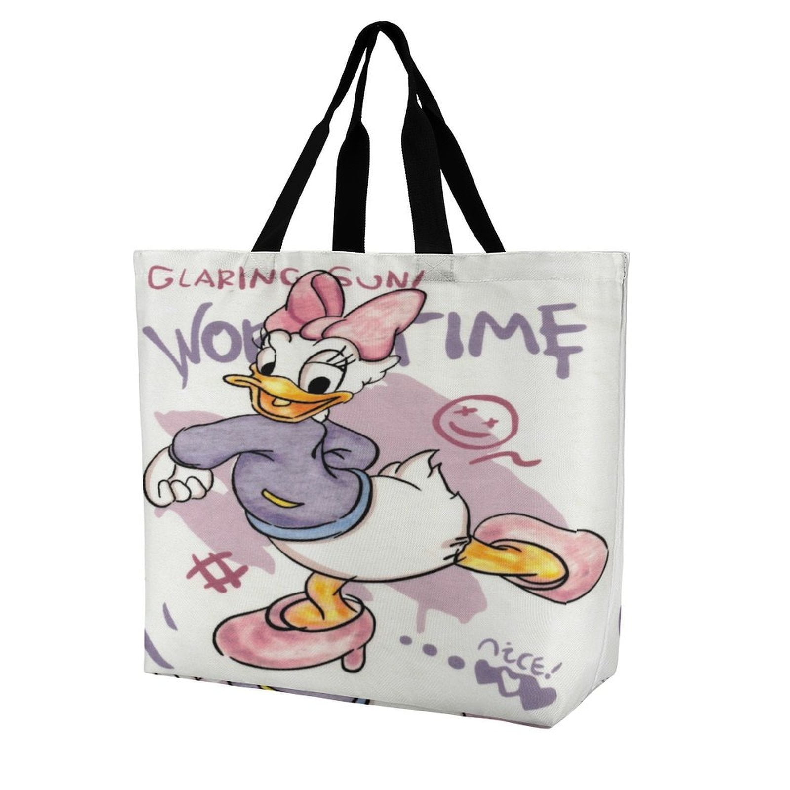 Daisy Duck Print Bag Shoulder Shopping Bag Canvas Tote Bag Large ...