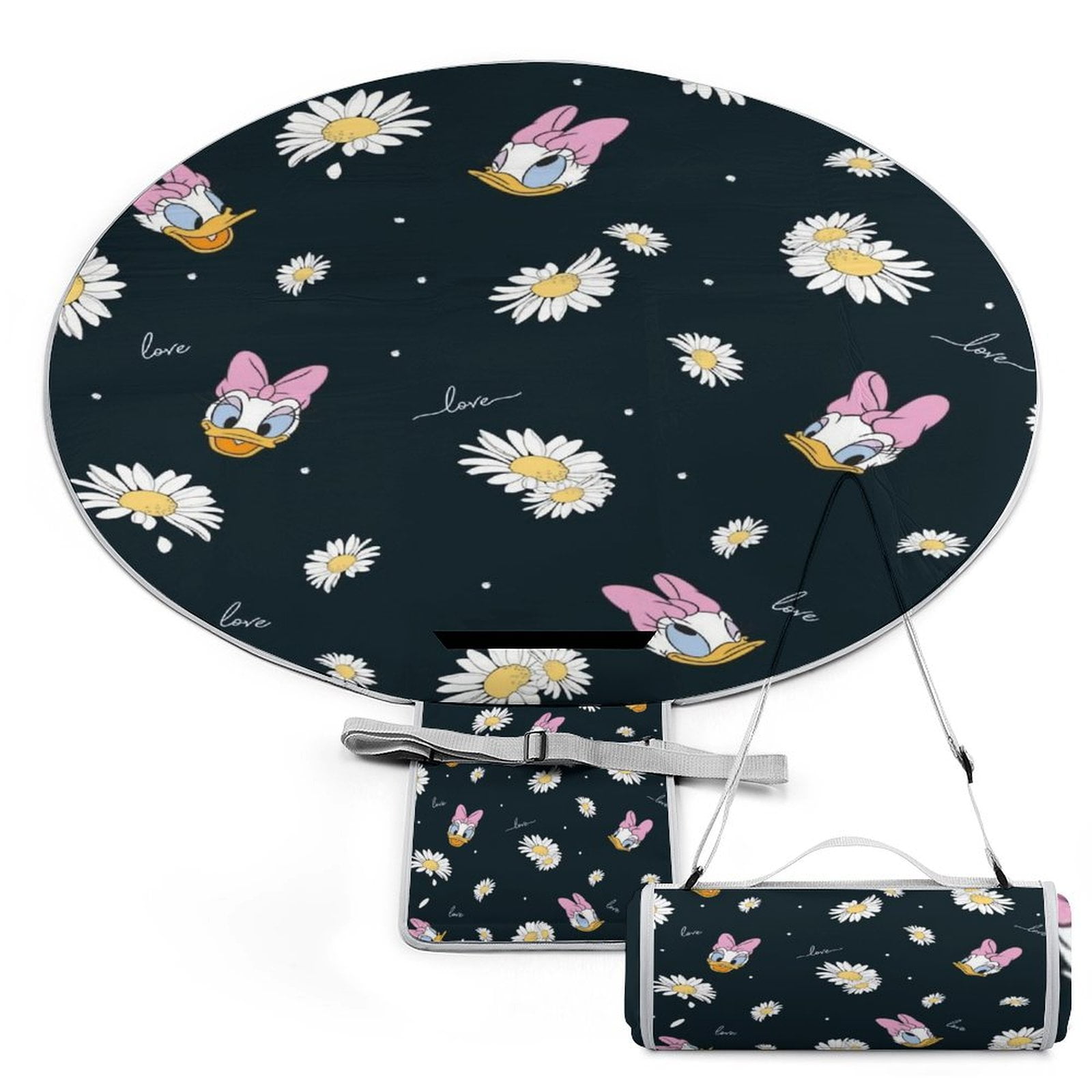 Daisy Duck Round Picnic Blanket Portable Large Outdoor Foldable Picnic ...