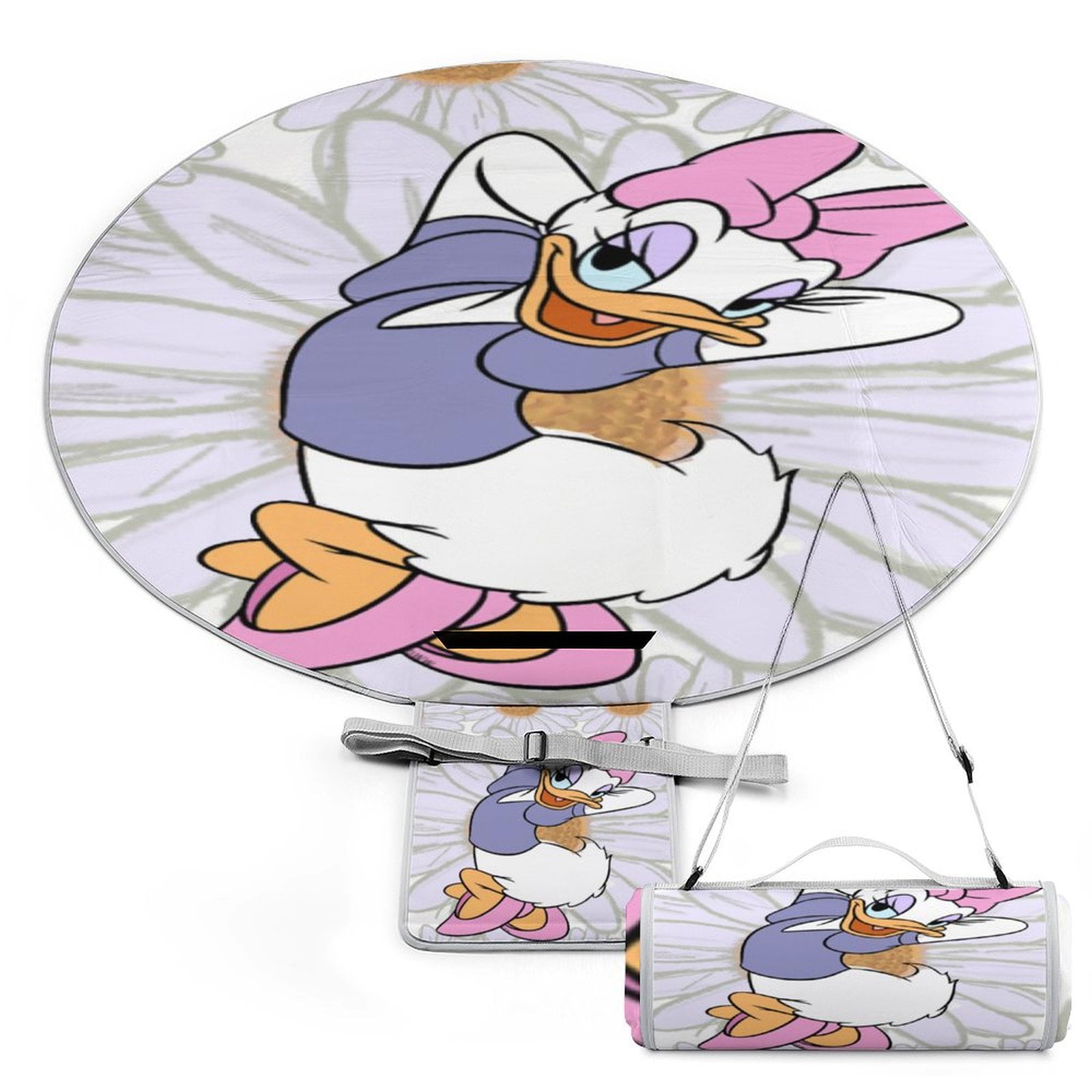 Daisy Duck Round Picnic Blanket Portable Large Outdoor Foldable Picnic ...