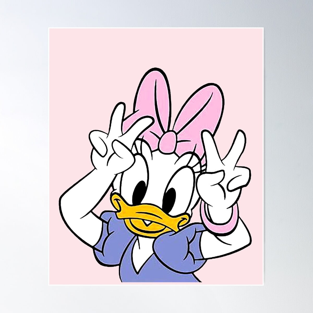 Daisy Duck Say Hi Cute Poster Wall Art, Modern Wall Decor For Living ...