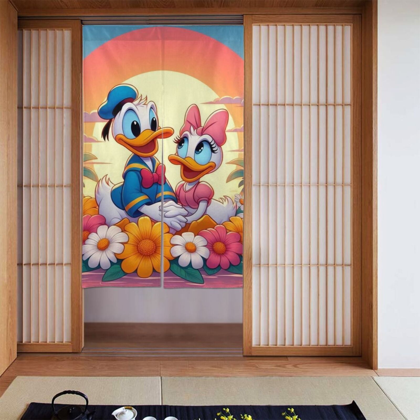Daisy Duck Split Doorway Curtain, 2 Panel Privacy Partition Divider ...