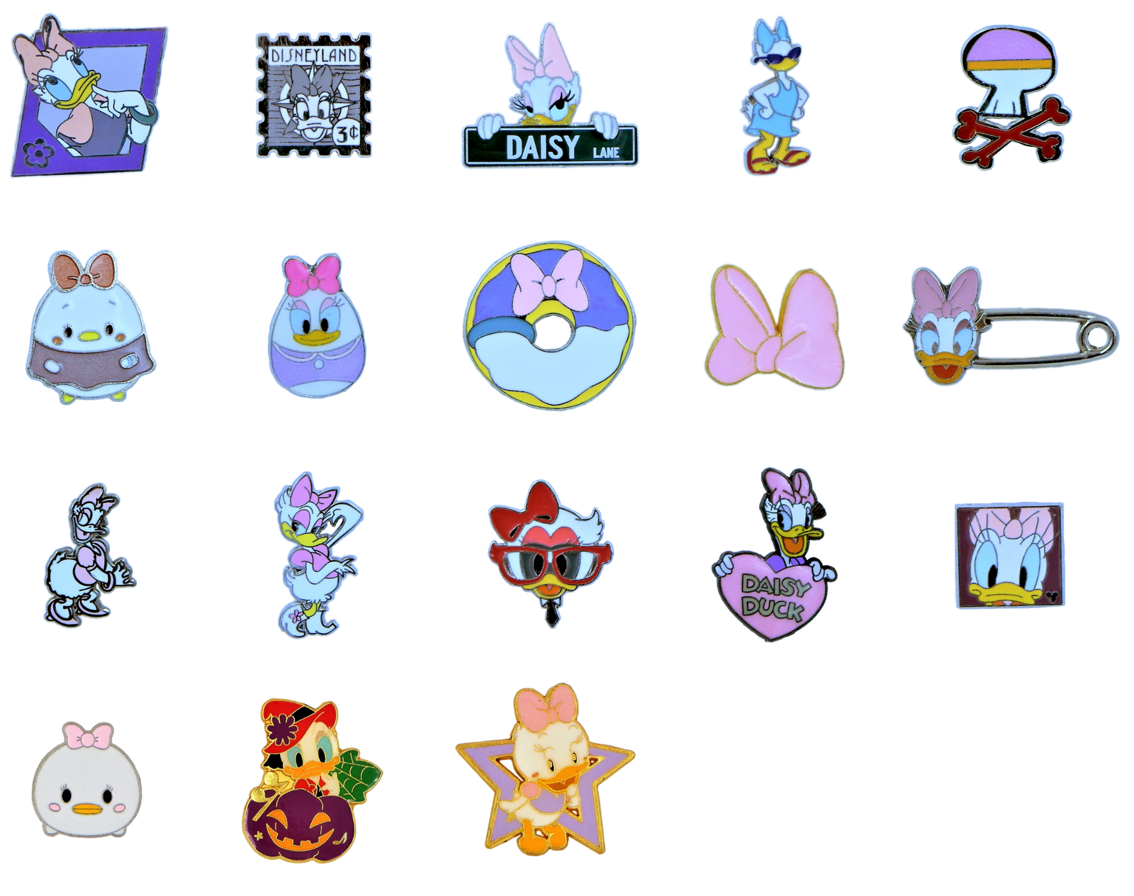 Daisy Duck Themed 5 Assorted Pin Set - Walt Disney Park Trading Pins ...