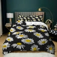 Daisy Duvet Cover Set White Daisy Flower Pattern Print Duvet Cover ...