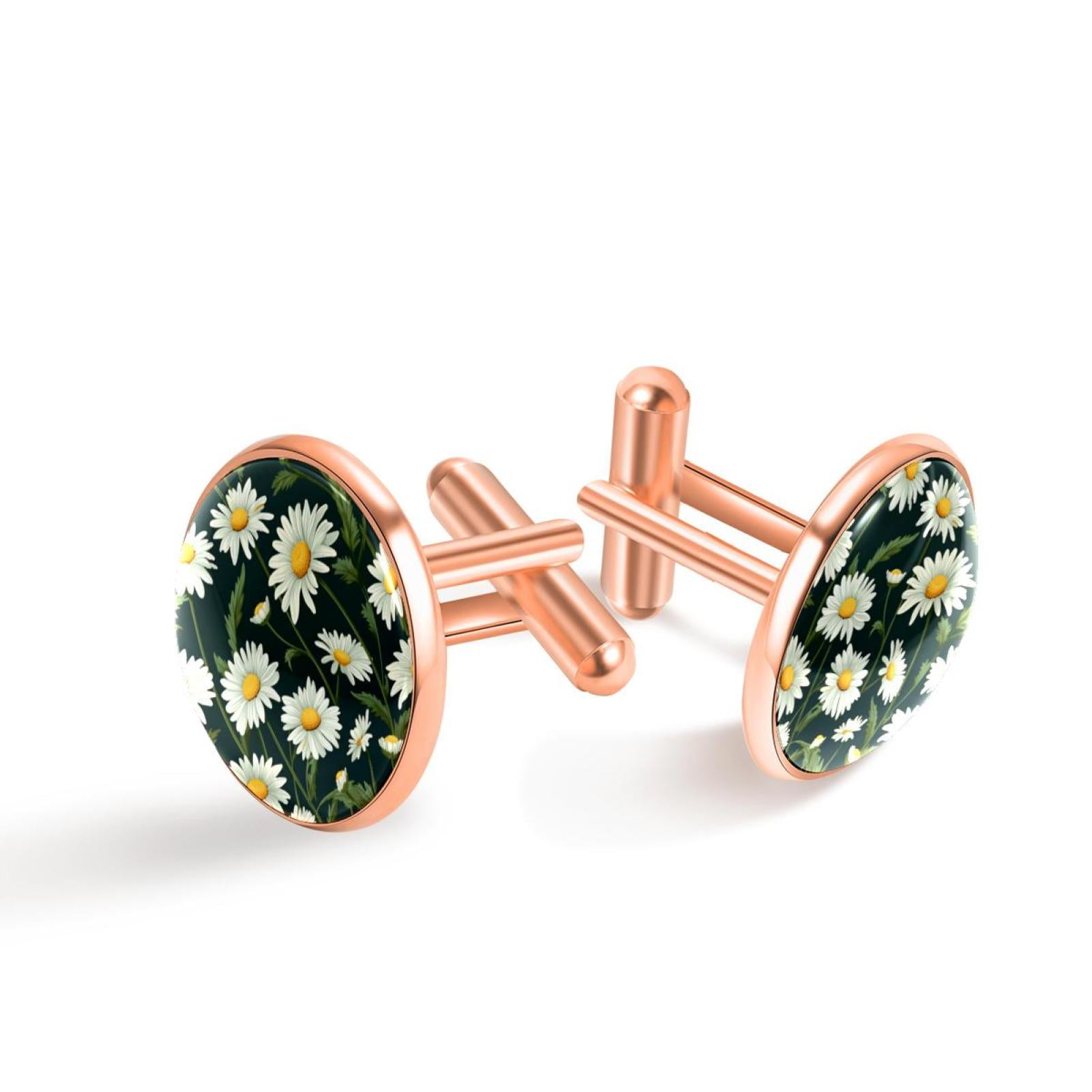 Daisy Elegant Shirt Cufflinks Set for Men, Stainless Steel, Suitable ...