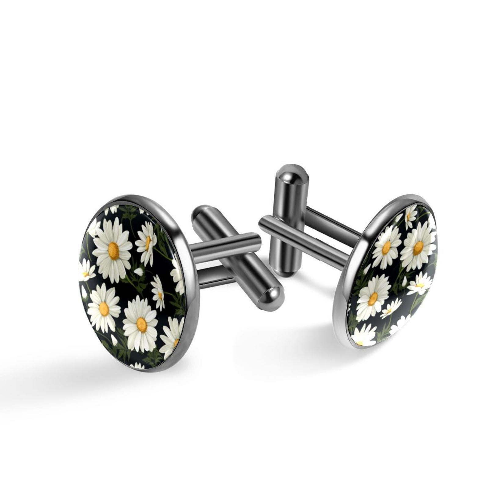 Daisy Elegant Stainless Steel Cuff Links Set for Formal Attire and ...