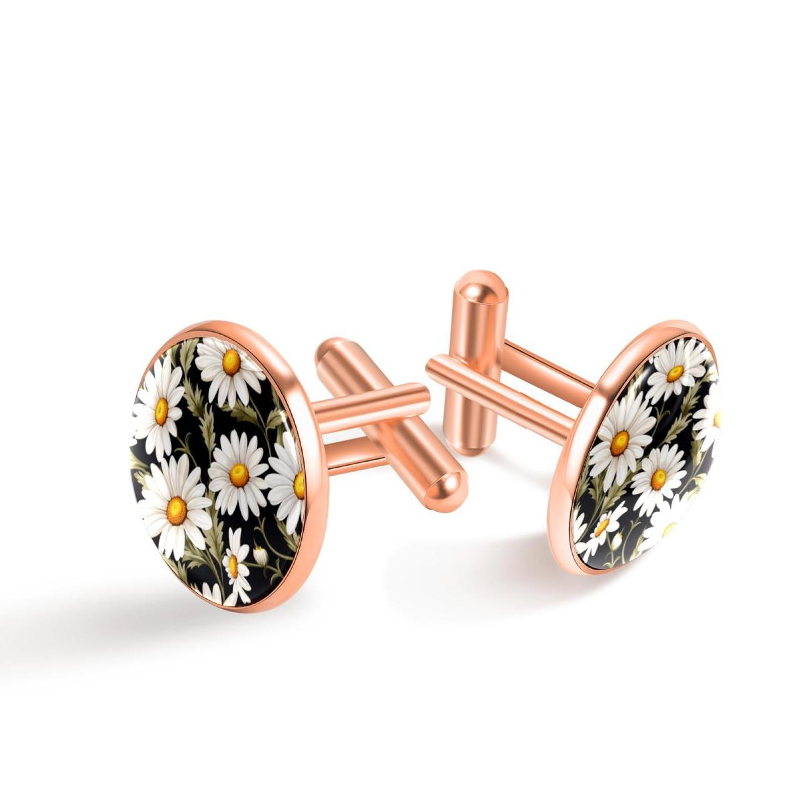 Daisy Elegant Stainless Steel Cufflink Set for Men, for Formal Attire ...