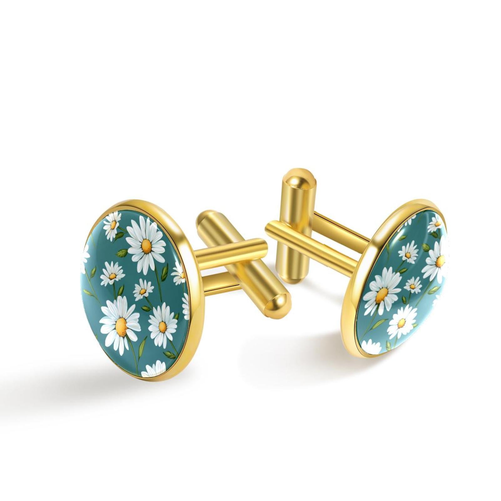 Daisy Elegant Stainless Steel Shirt Cufflinks for Men, Ideal for Formal ...