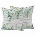 Daisy Eucalyptus Leaf Outdoor Pillow Covers Set of 2 Summer Flower ...