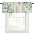 Daisy Eucalyptus Leaves Valances for Windows Floral Spring Linen ...