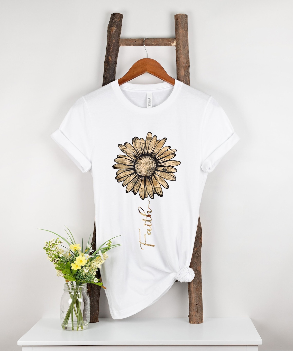 Daisy Faith Shirt, Christian T-Shirt, Faith Family, Grace Tee, Flower ...