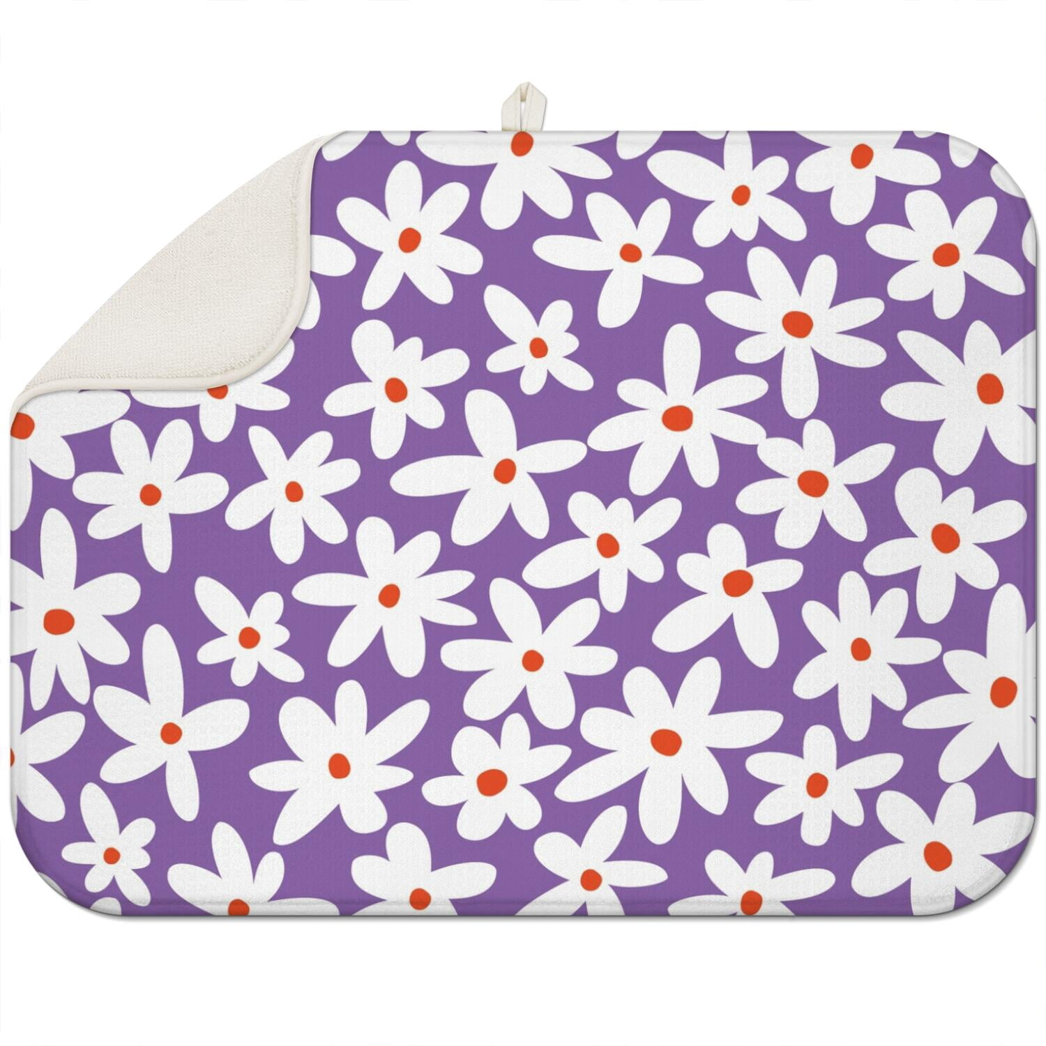 Daisy Farm Theme Dish Mat - 3-Layer Super Absorbent Counter Protector ...
