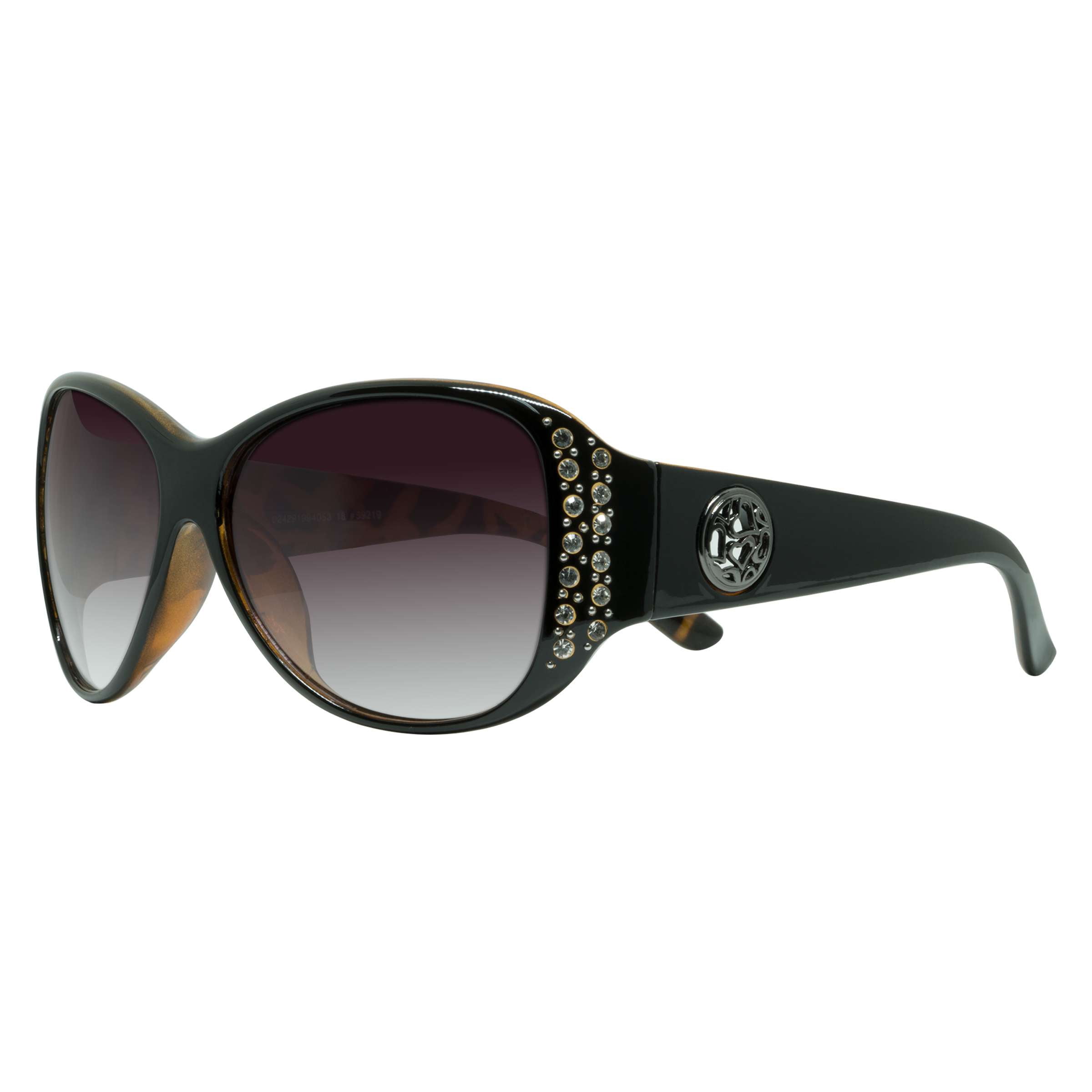 Piranha Eyewear Daisy Glossy Black And Gold Demi Frame Womens ...