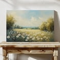 Daisy Field Art Vintage Landscape Wall Decor Rustic Floral Painting ...