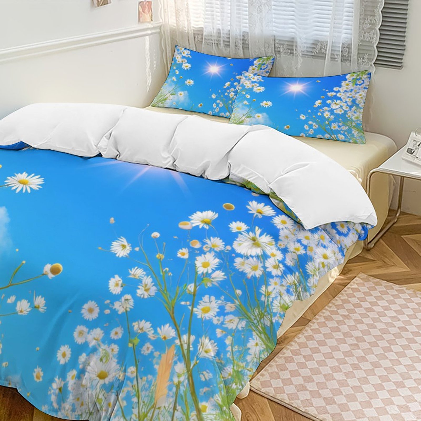 Daisy Field Under Sunny Sky Bedding Set Couple Bedclothes Pillowcase ...