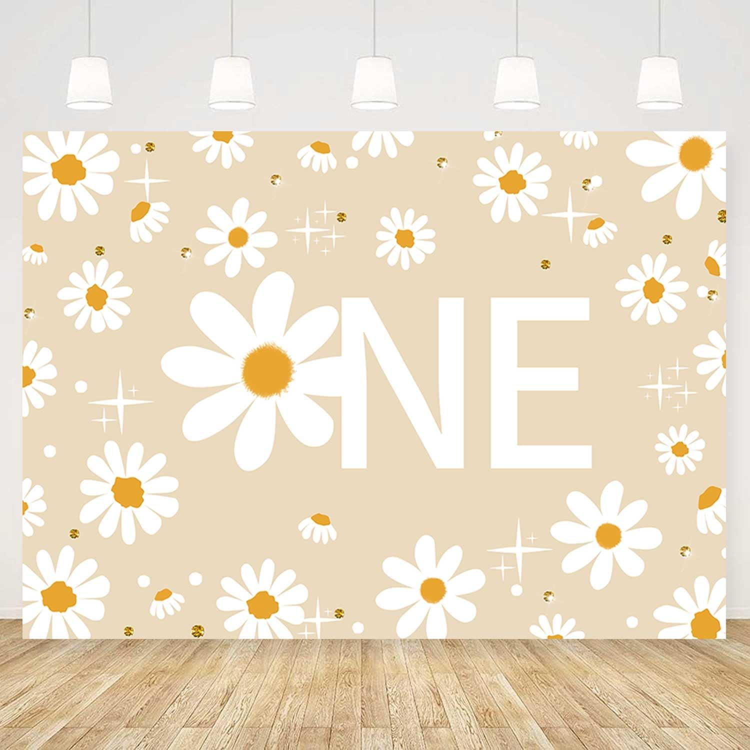 Daisy First Birthday Backdrop Retro Boho Daisy Floral Birthday ...