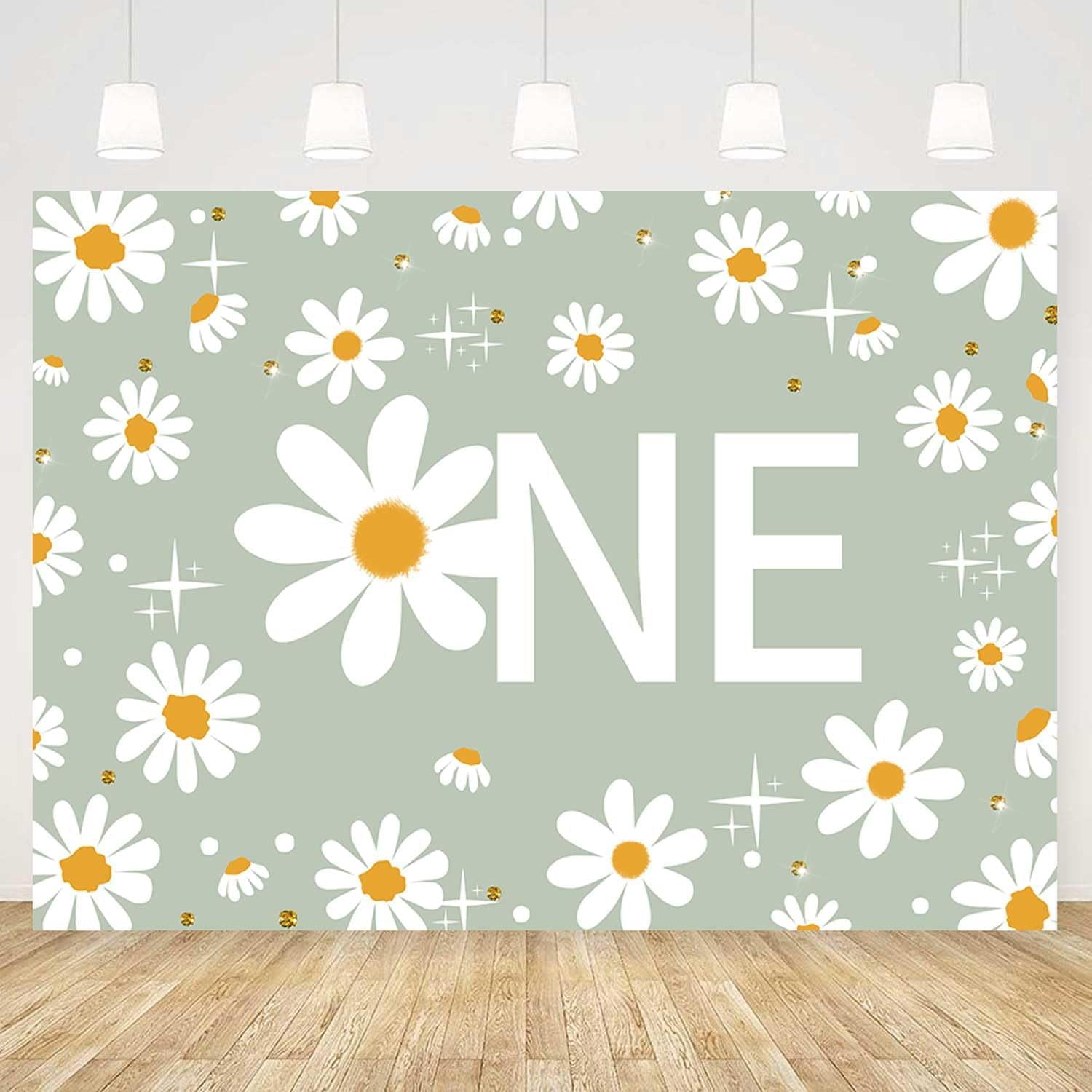 Daisy First Birthday Backdrop Retro Boho Daisy Floral Birthday ...