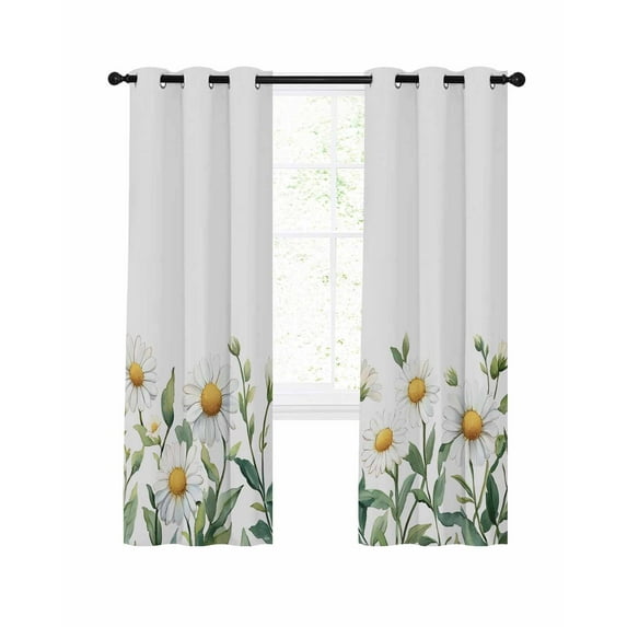 Daisy Floral Blackout Curtains for Bedroom Living Room, Spring Flowers ...