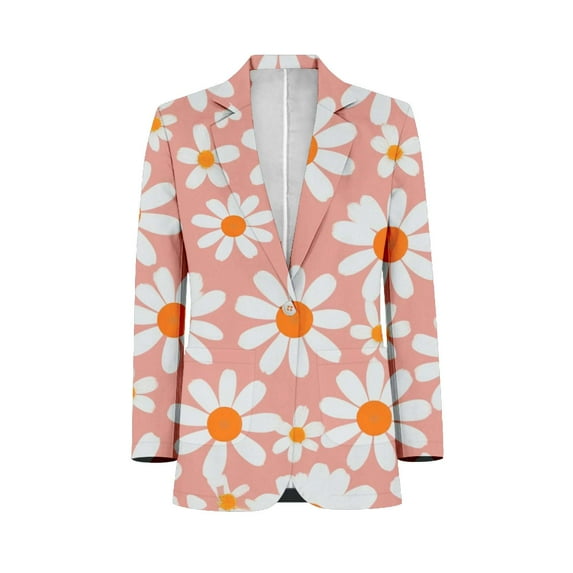 Daisy Floral Peach Pattern Customized Men's Suits full man Shawl Collar ...
