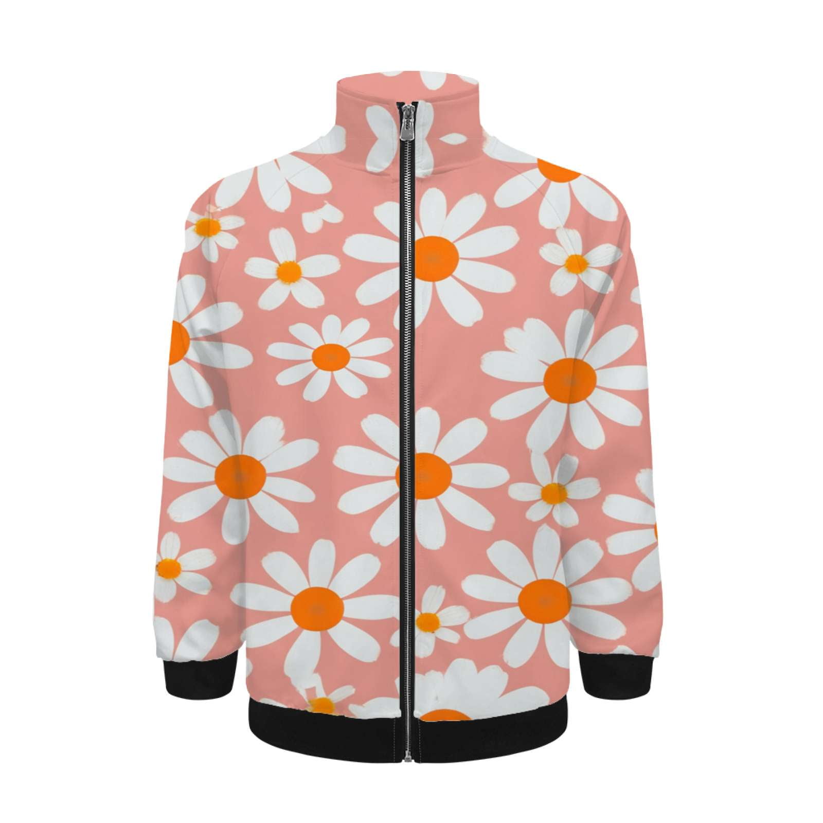 Daisy Floral Peach Pattern Jacket Men's Street Cool Long Sleeves Coat ...