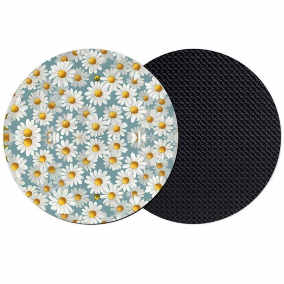 Daisy Floral Print Coasters for Drinks,Absorbent Non Slip Rubber Drink ...