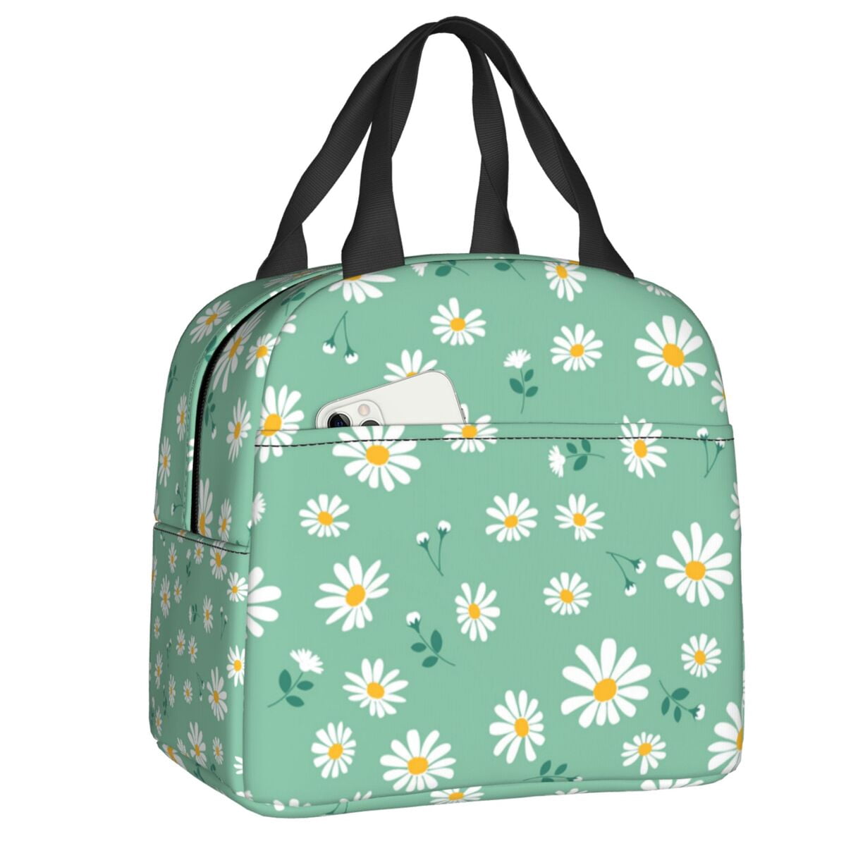Daisy Floral Print Lunch Box Women Waterproof Chamomile Flower Thermal ...