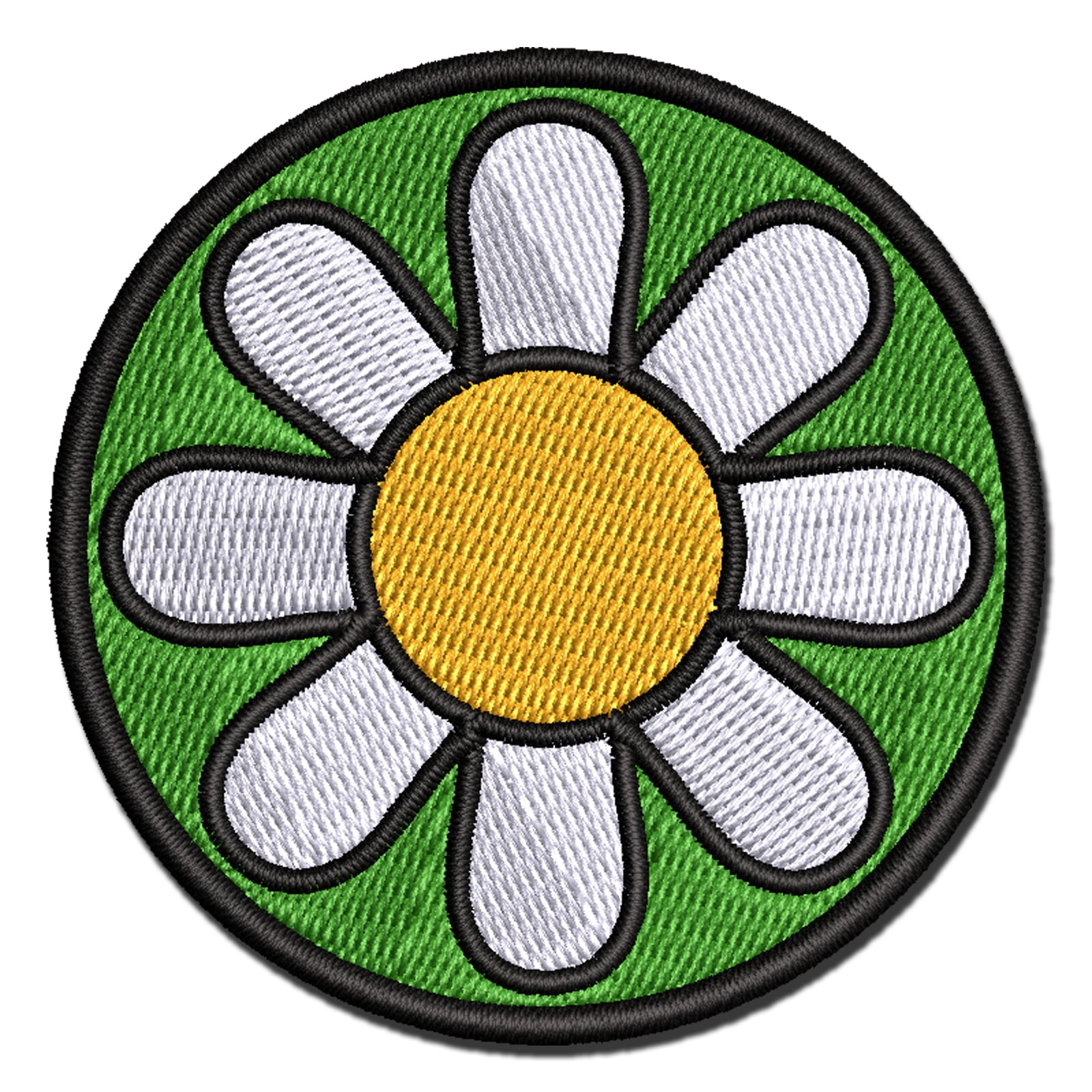 Daisy Flower Applique Multi-Color Embroidered Iron-On Patch - 2.0 Inch ...