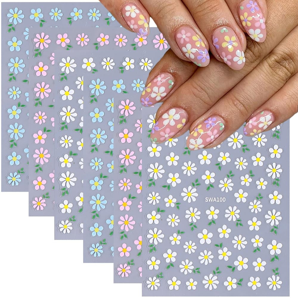 Daisy Flower Art TMA2 Stickers 3D Spring Floral Decals Blue Pink White ...