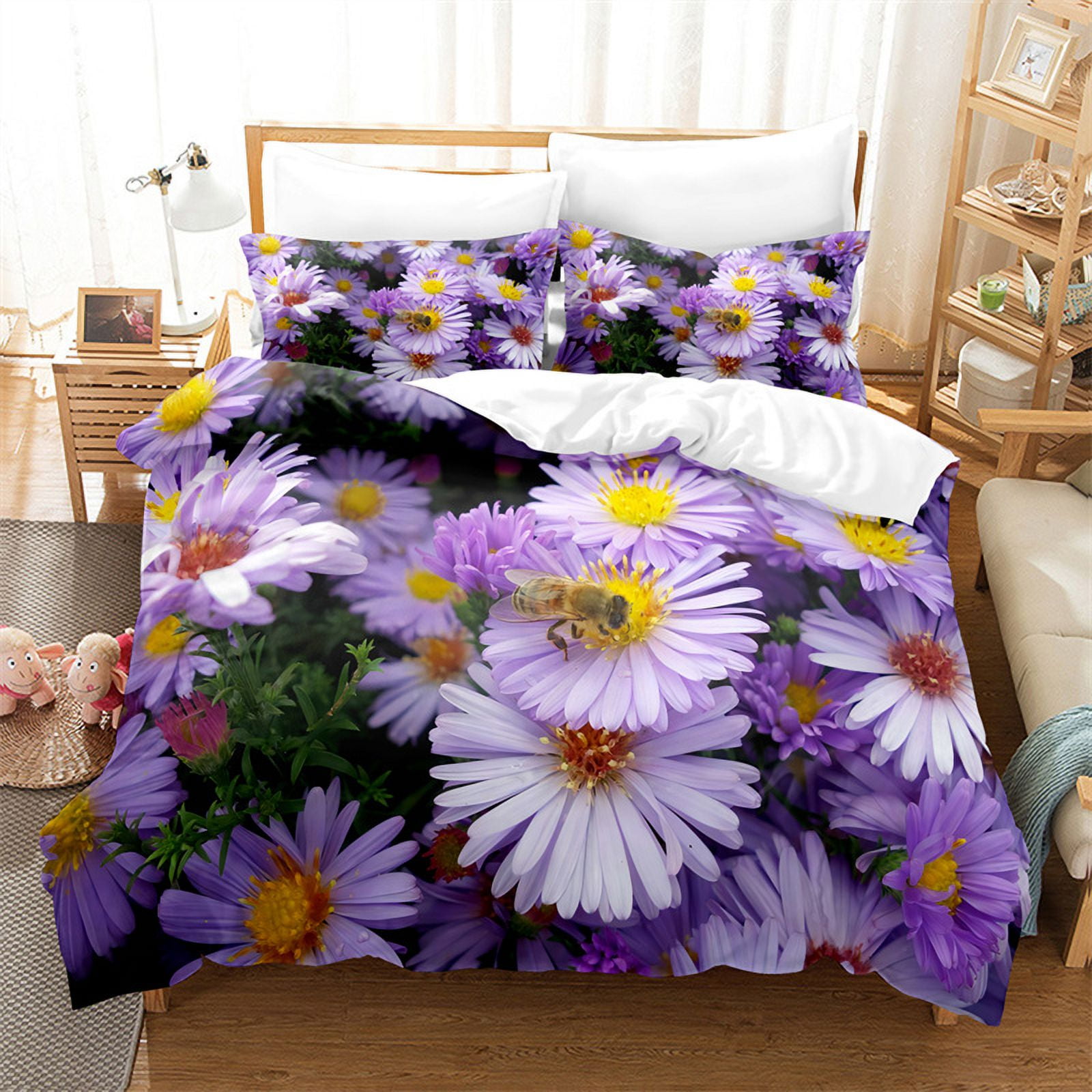 Daisy Flower Bedding Set High-grade Duvet Cover Lovers King Quilt Cover ...