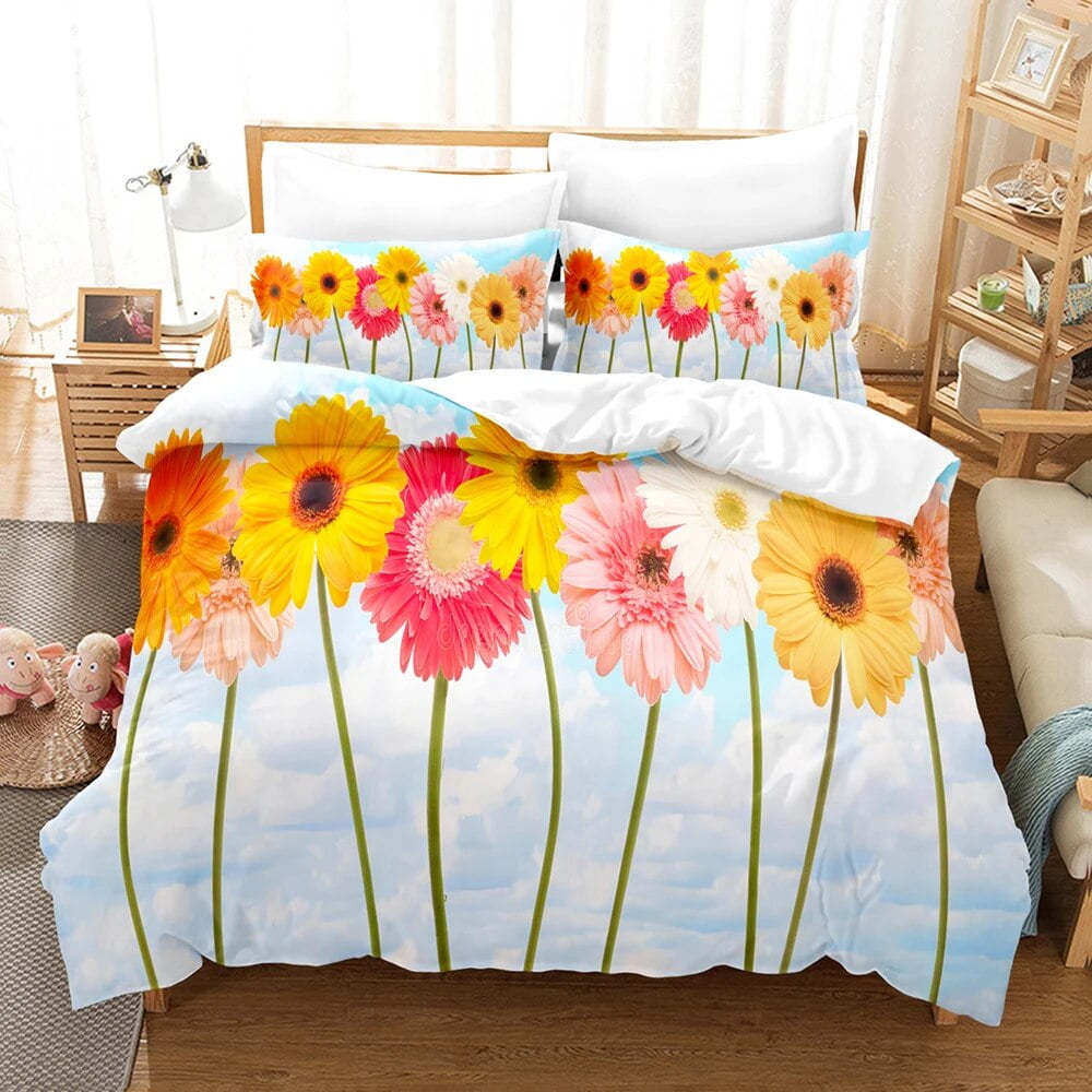 Daisy Flower Bedding Set Plant Flowers Duvet Cover Boys Quilt Cover ...