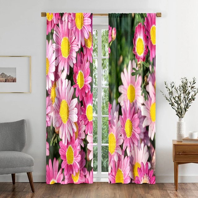 Daisy Flower Blackout Curtains for The Bedroom Window Fabric Curtain ...
