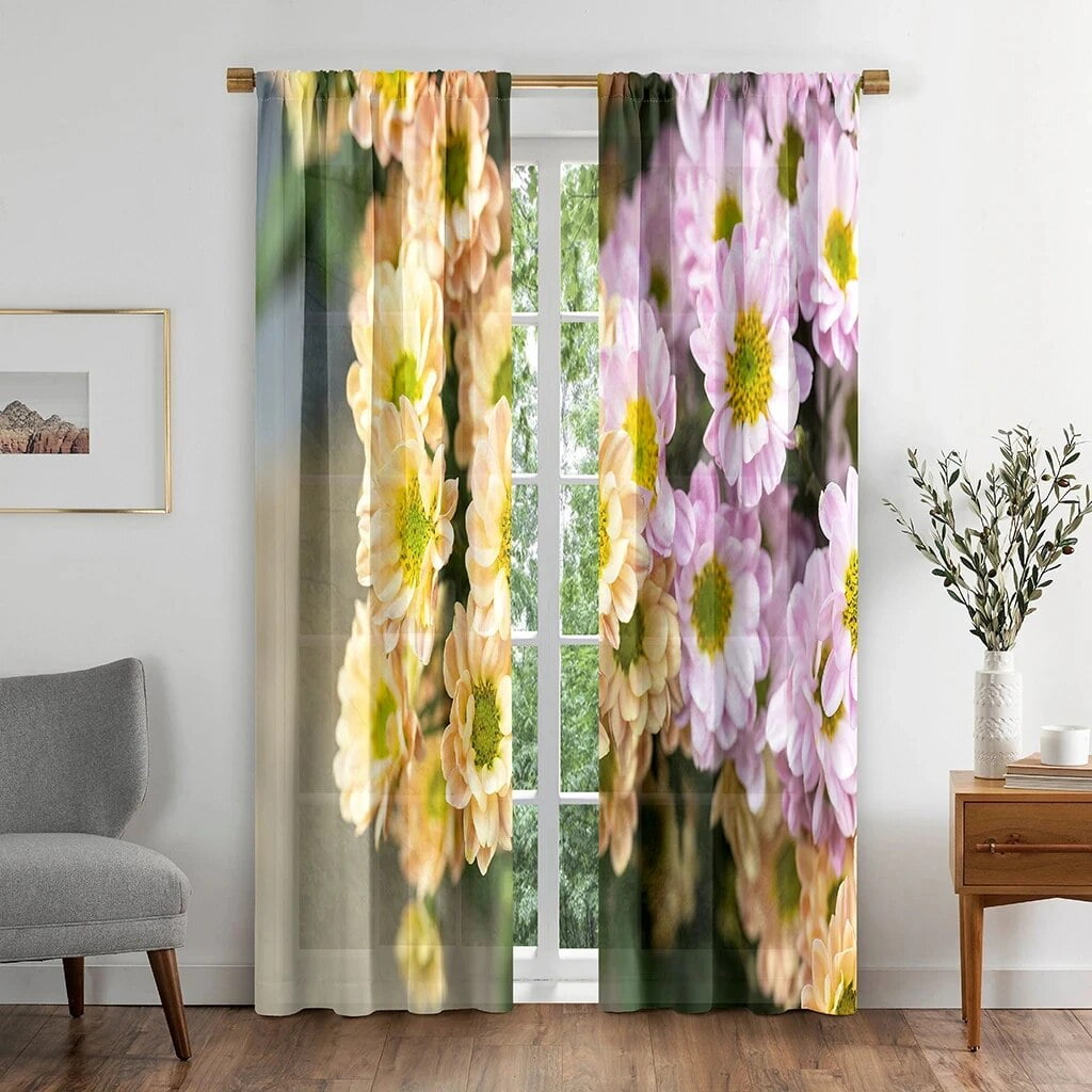 Daisy Flower Blackout Curtains for The Bedroom Window Fabric Curtain ...
