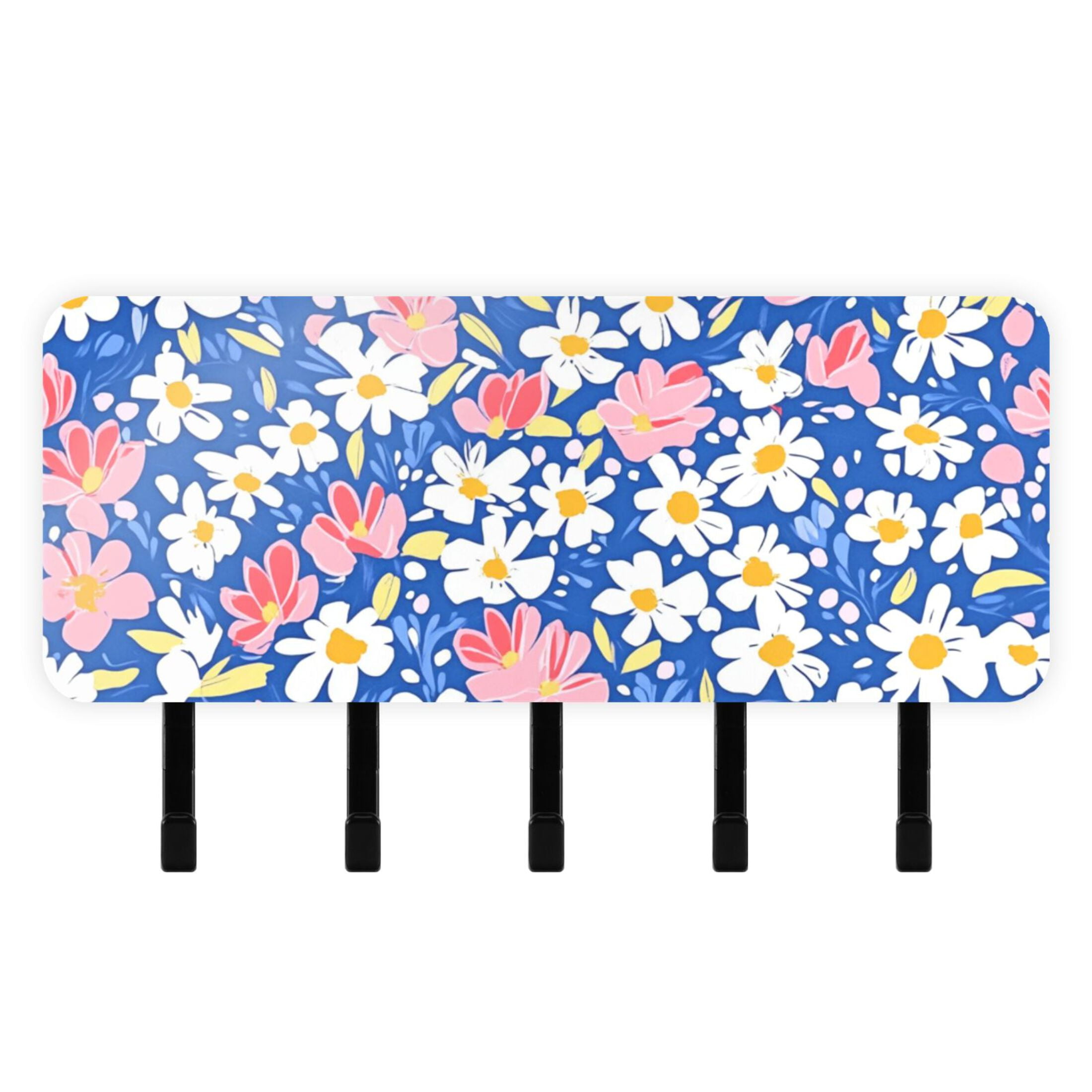 Daisy Flower Chrysanthemum Oil Paint Key Holder Wall Mount Small Metal ...