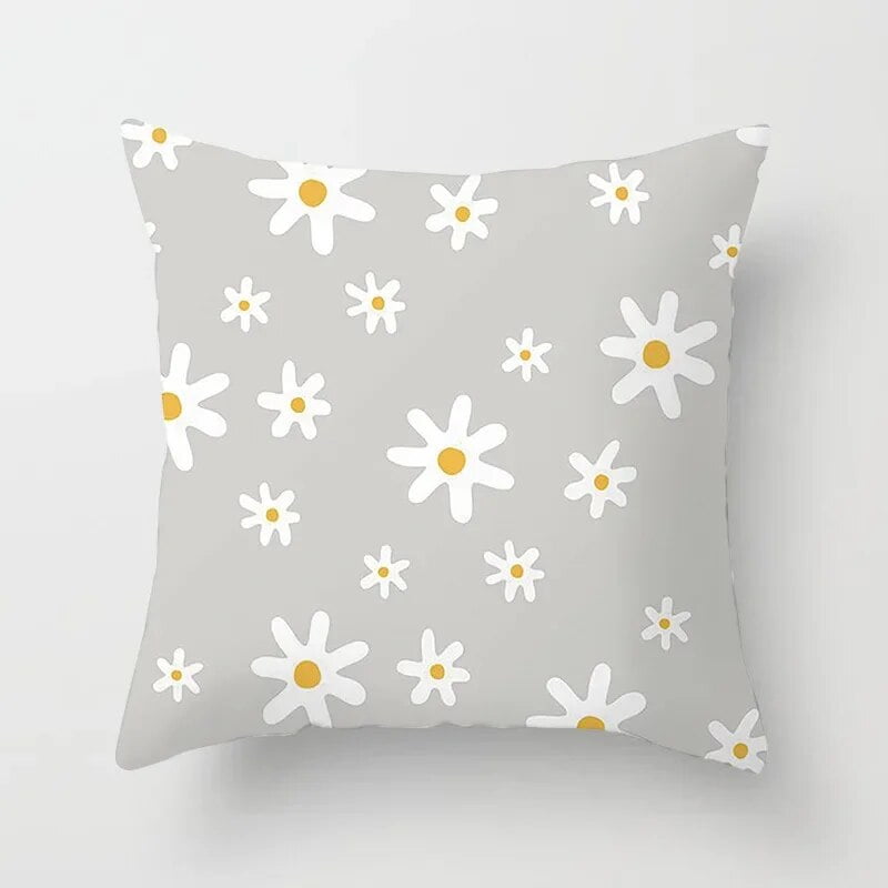 Daisy Flower Cushion Cover for Home/Sofa/ Car Pillow Simple Print ...