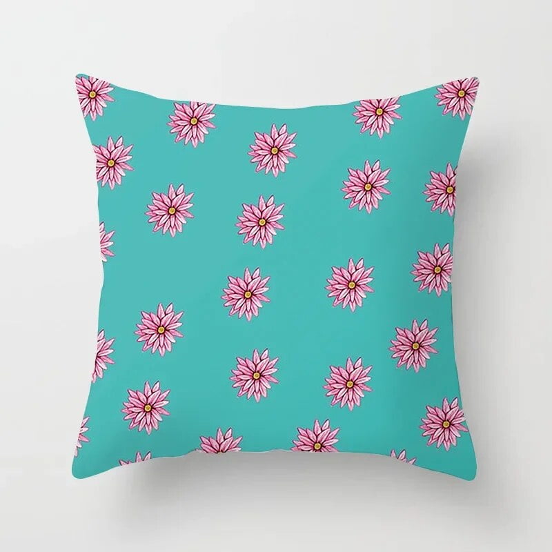 Daisy Flower Cushion Cover for Home/Sofa/ Car Pillow Simple Print ...