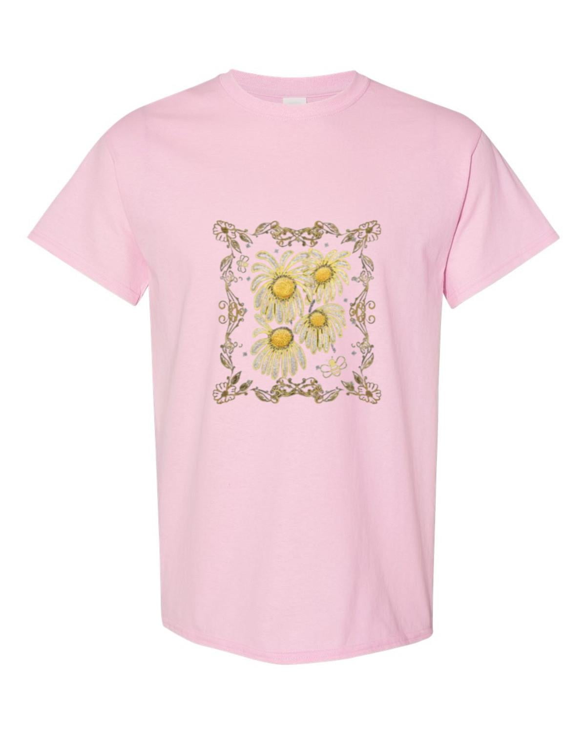 Daisy Flower Design Summer Blooms Botanical T-Shirt, for men & women ...