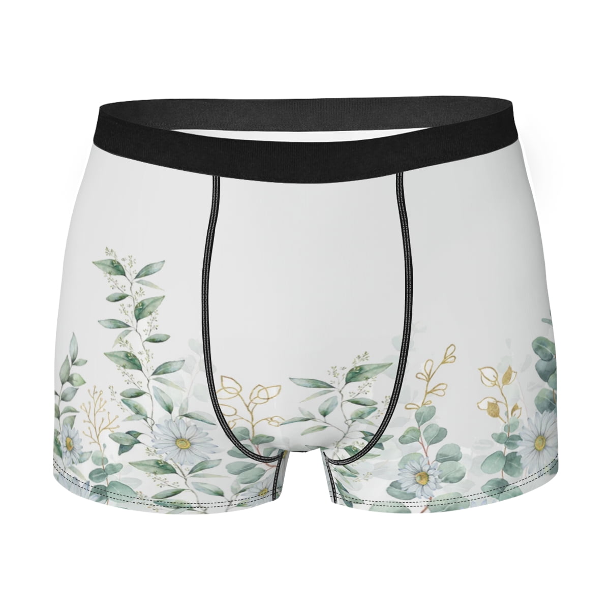 Daisy Flower Eucalyptus Leaves Summer Farm Plant Boxer Shorts For Man ...