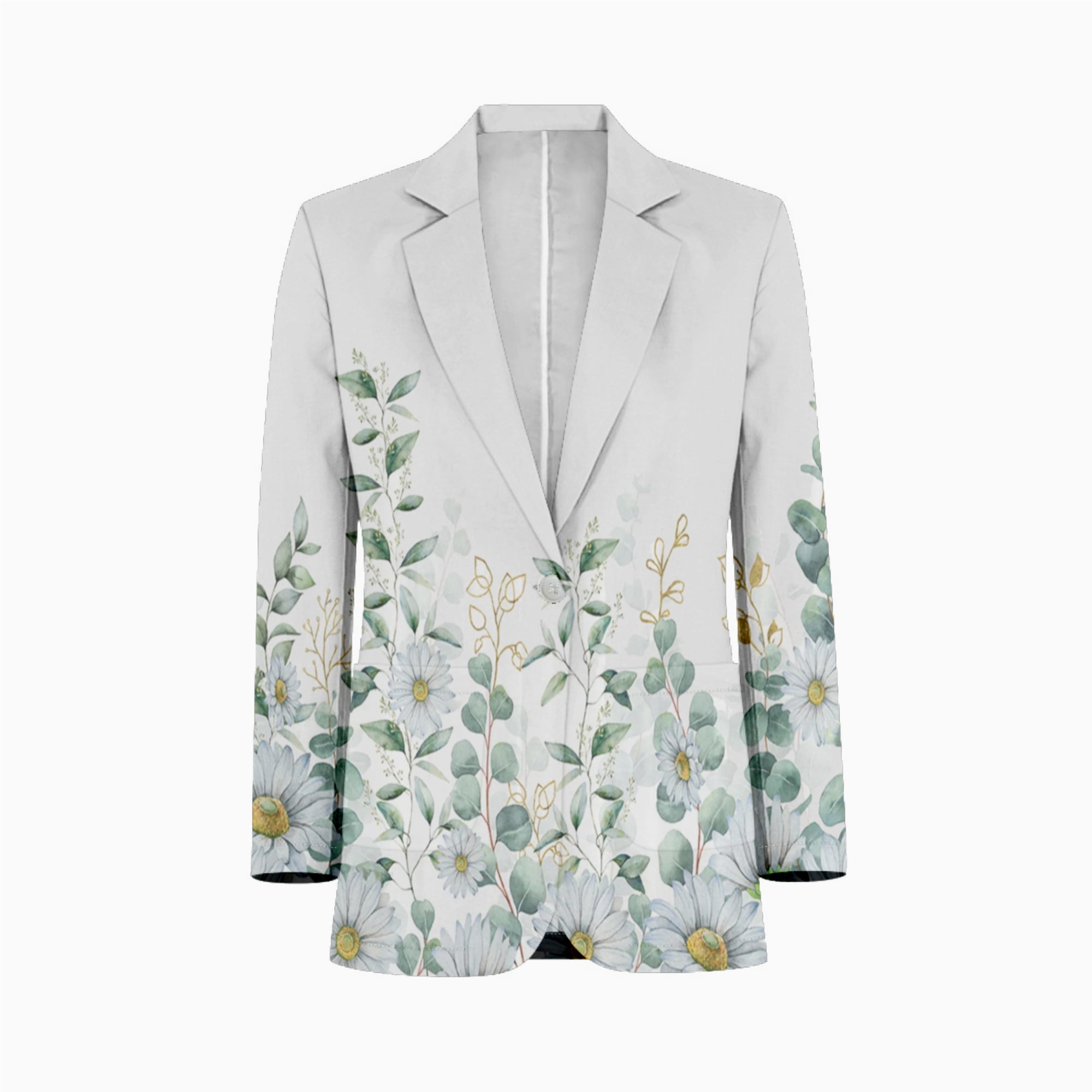 Daisy Flower Eucalyptus Leaves Summer Farm Plant Customized Men's Suits ...