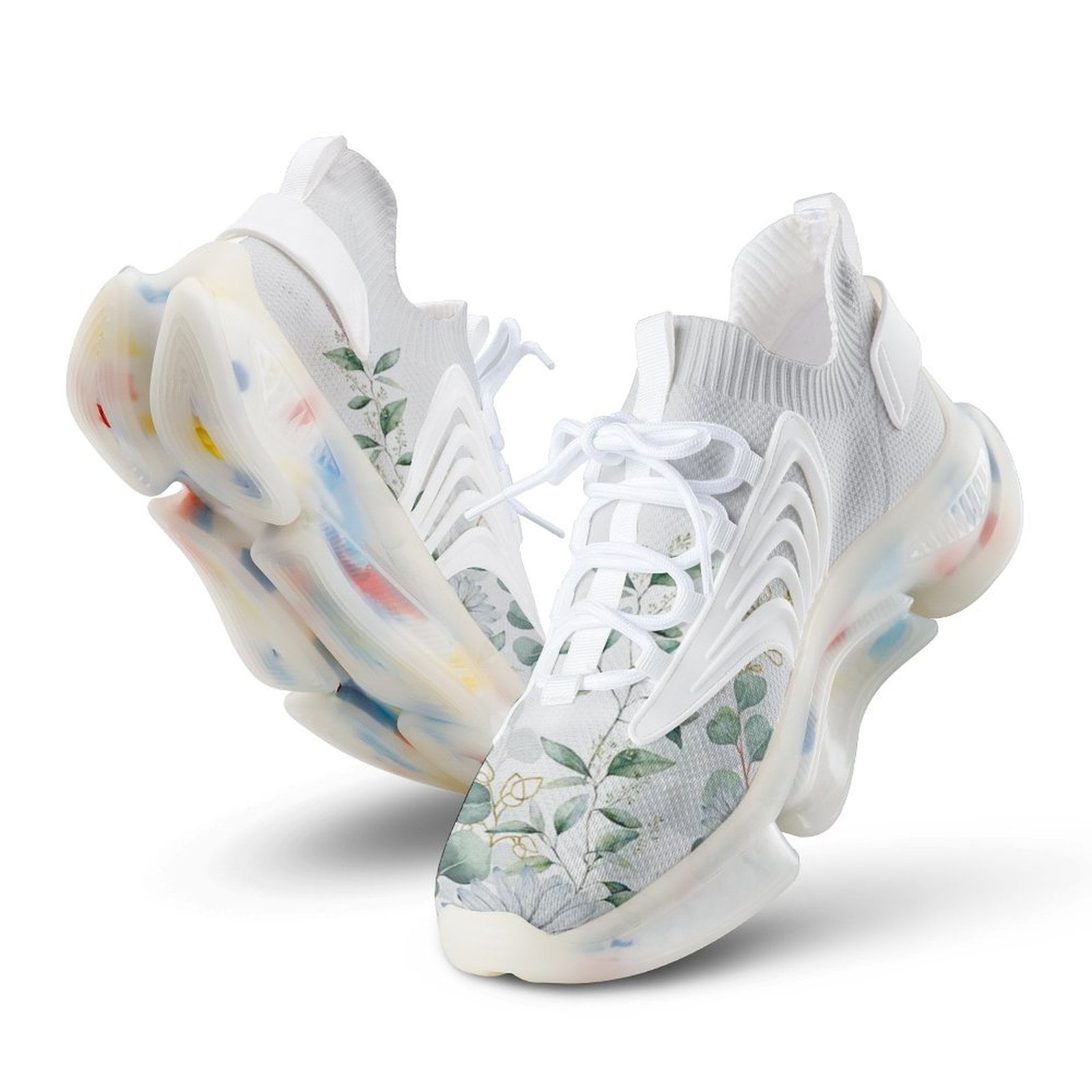 Daisy Flower Eucalyptus Leaves Summer Farm Plant Walking Shoes for Men ...