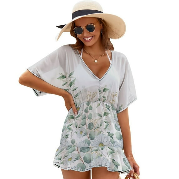 Daisy Flower Eucalyptus Leaves Summer Farm Plant Women's Luxury Party ...