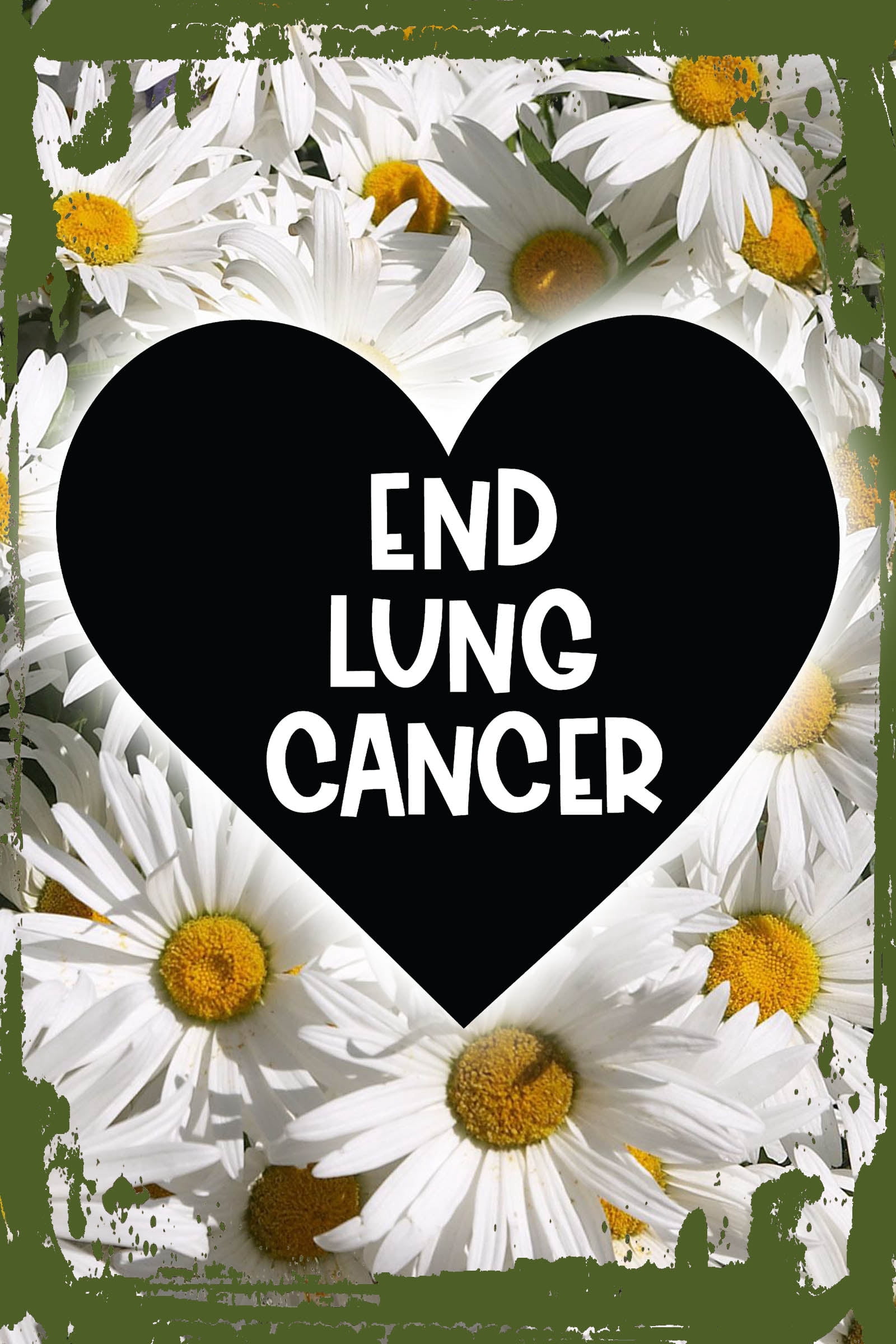 Daisy Flower Flat Canvas Wall Art Print End lung cancer heart love hope ...